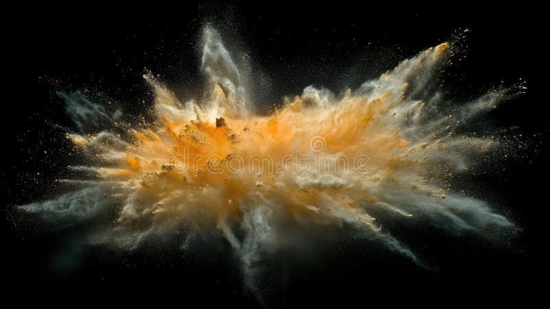 Vivid Explosion of Colored Powder Against a Black Background Stock ...