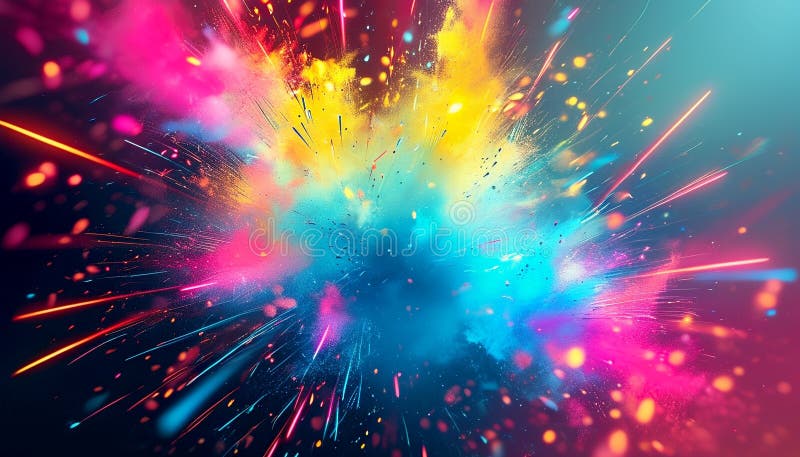 Vivid Explosion of Colors Creating a Mesmerizing Visual Spectacle in ...