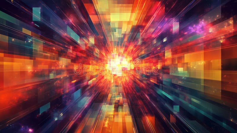 Vivid Explosion of Gradients Creating a Mesmerizing Display of Color and Light in a Digital ...