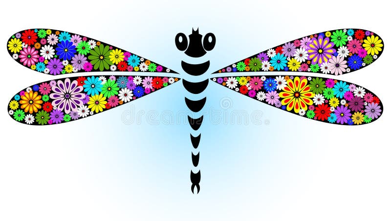 Vivid fantasy dragonfly stock vector. Illustration of decor - 24530881