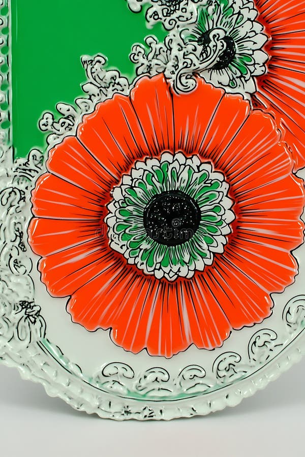 Vivid Floral Display: Orange Blossoms with Decorative Detailing and ...