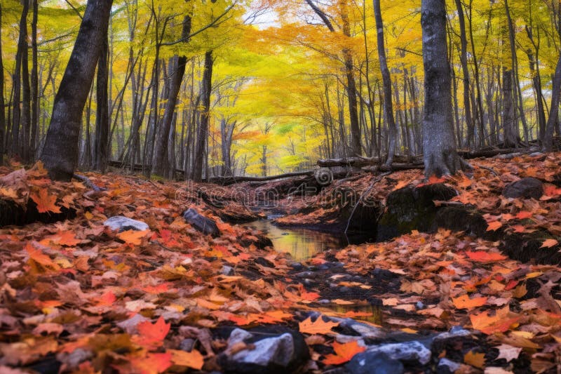 Vivid Foliage during Fall in an Undiscovered Forest Reserve Stock Photo ...