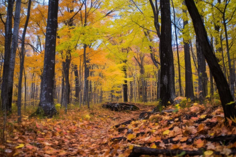 Vivid Foliage during Fall in an Undiscovered Forest Reserve Stock Image ...