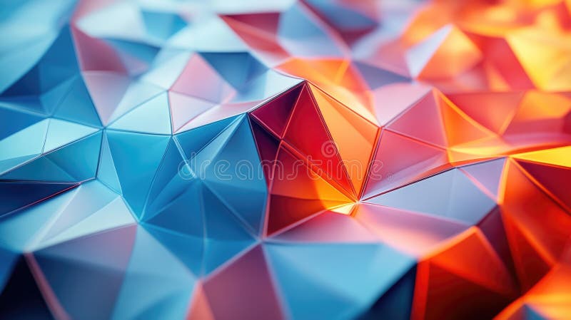 Vivid Geometric Pattern with Glowing Effects on Light Blue Background ...