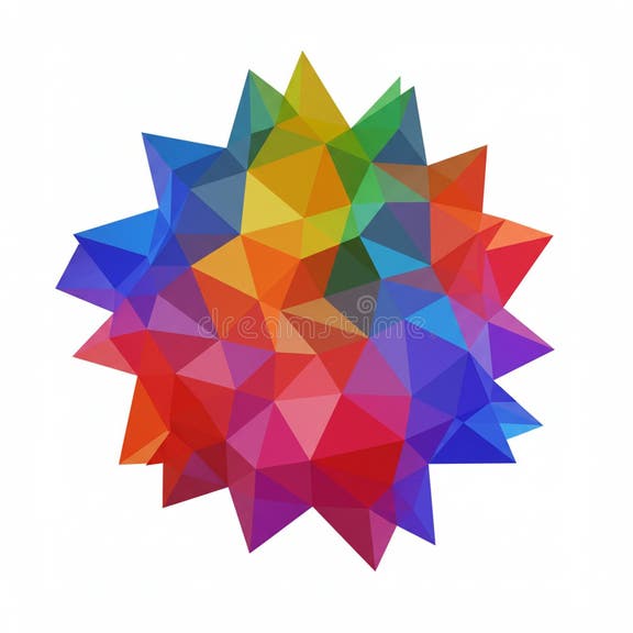 A Vivid Geometric Shape Composed of Interconnected, Multi-colored ...