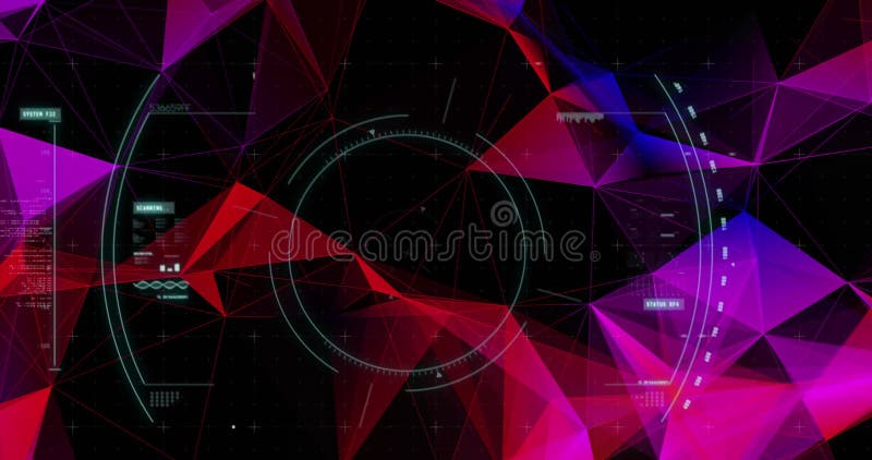 Vivid Geometric Shapes and Lines Intersect on a Dark Background Stock ...
