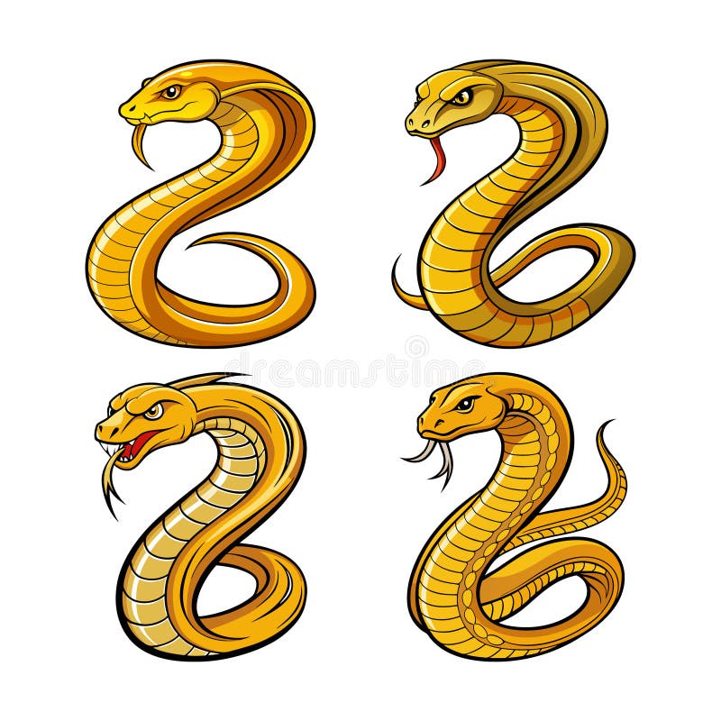 Vivid Golden Lancehead in Natural Setting Stock Vector - Illustration ...