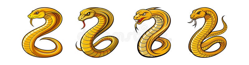 Vivid Golden Lancehead in Natural Setting Stock Vector - Illustration ...