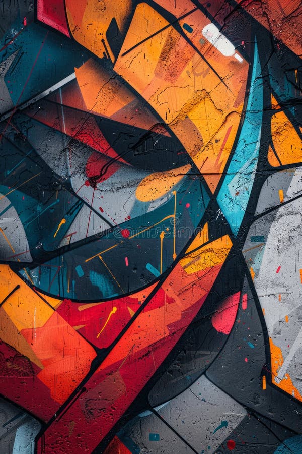 Vivid Graffiti Art Showcasing Complex Shapes and Bold Forms, Capturing ...