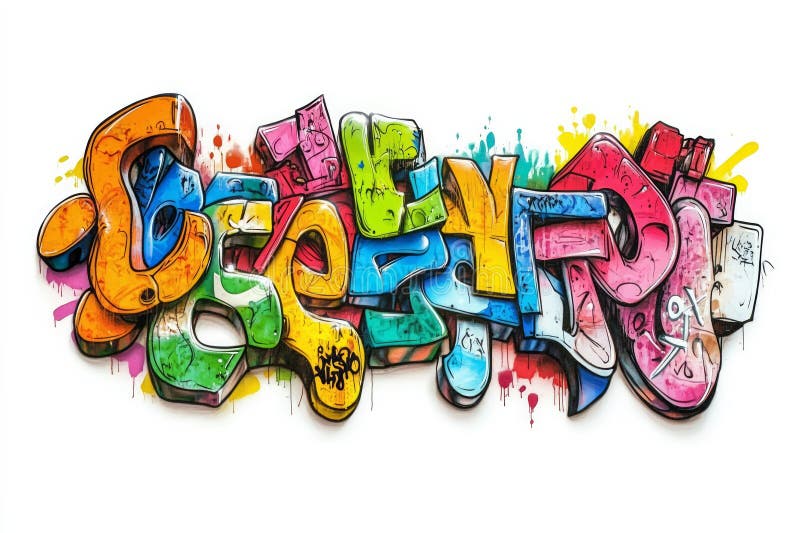 Vivid Graffiti Street Art Exploding with Bright Hues. Neural Network AI ...
