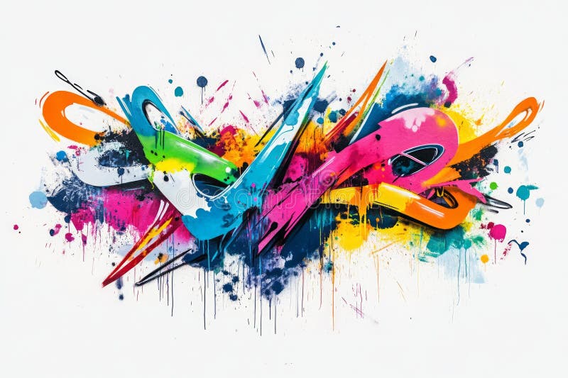 Vivid Graffiti Street Art Exploding with Bright Hues. Neural Network AI ...