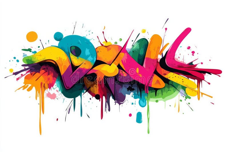 Vivid Graffiti Street Art Exploding with Bright Hues. Neural Network AI ...