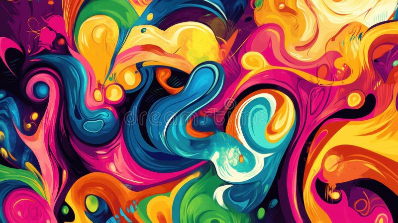 Vivid Graffiti Style Design with Bright Colors and Abstract Patterns ...