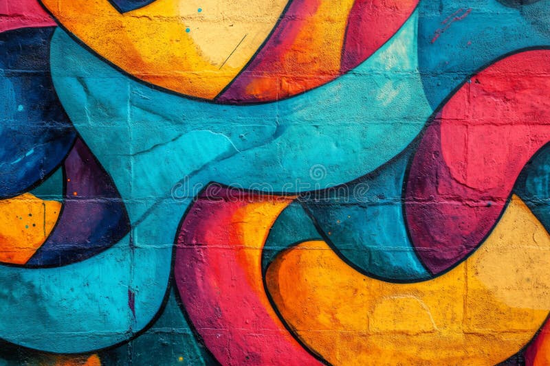 Vivid Graffiti Wall Texture, Layers of Colorful Spray Paint Overlapping ...