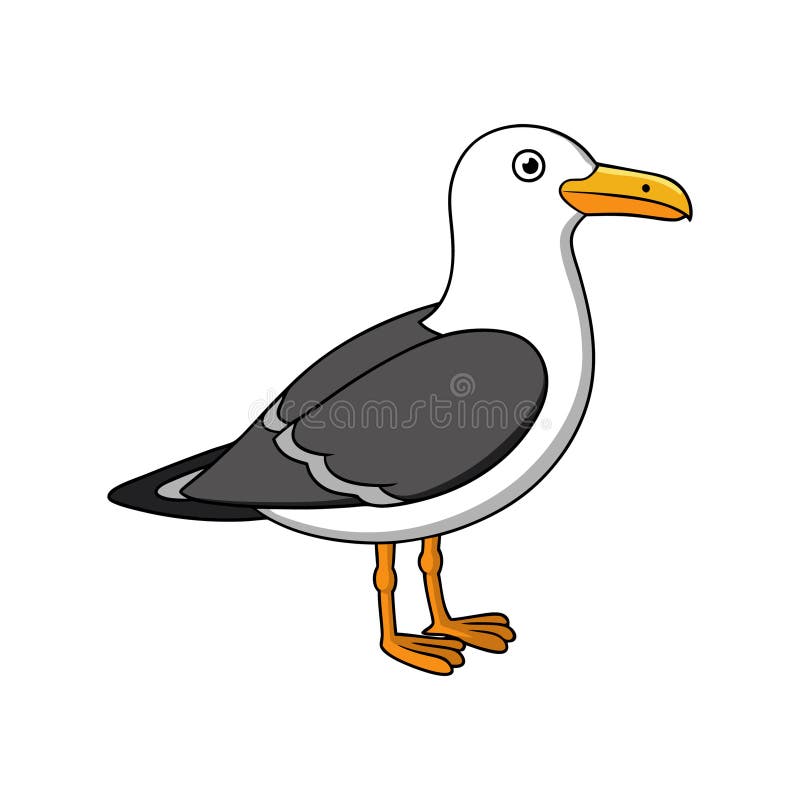 Vivid Great Black-backed Gull Artwork Stock Illustration - Illustration ...