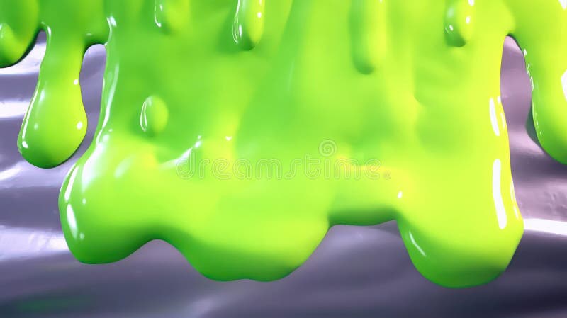 Vivid Green Slime Dripping Over a Smooth Surface, Creating a Playful ...