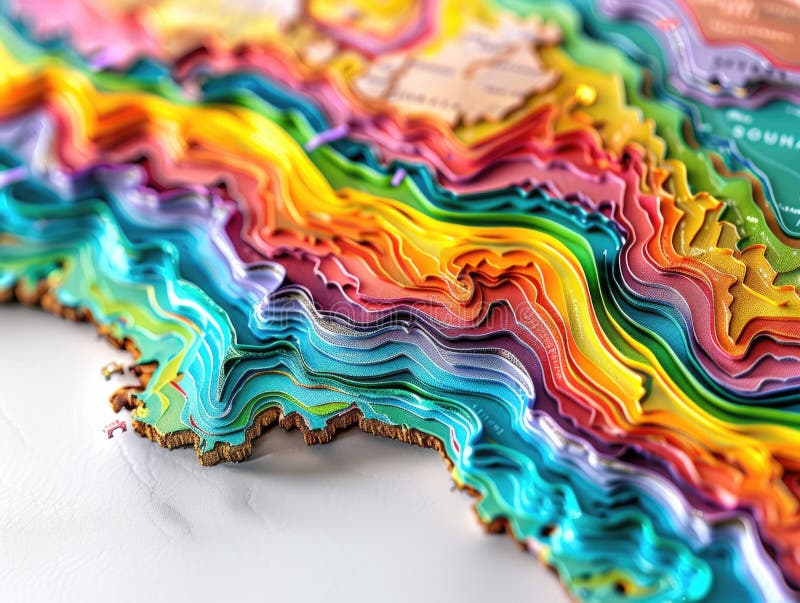 Colorful World Map Paper Art Stock Image - Image of sculpture, artwork ...