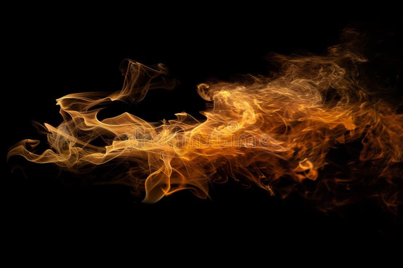 Vivid High Quality Image Intense Fire Flames on Black Background for ...