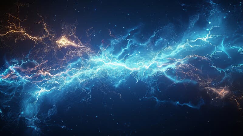 Vivid High Voltage Electric Arc with Dynamic Lightning on Dark ...