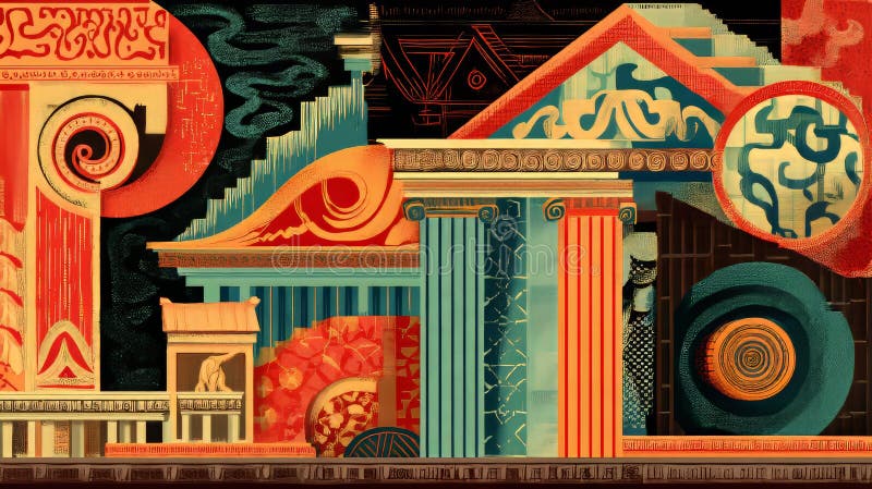 Vivid Illustration of Ancient Roman Abstraction with Classic ...