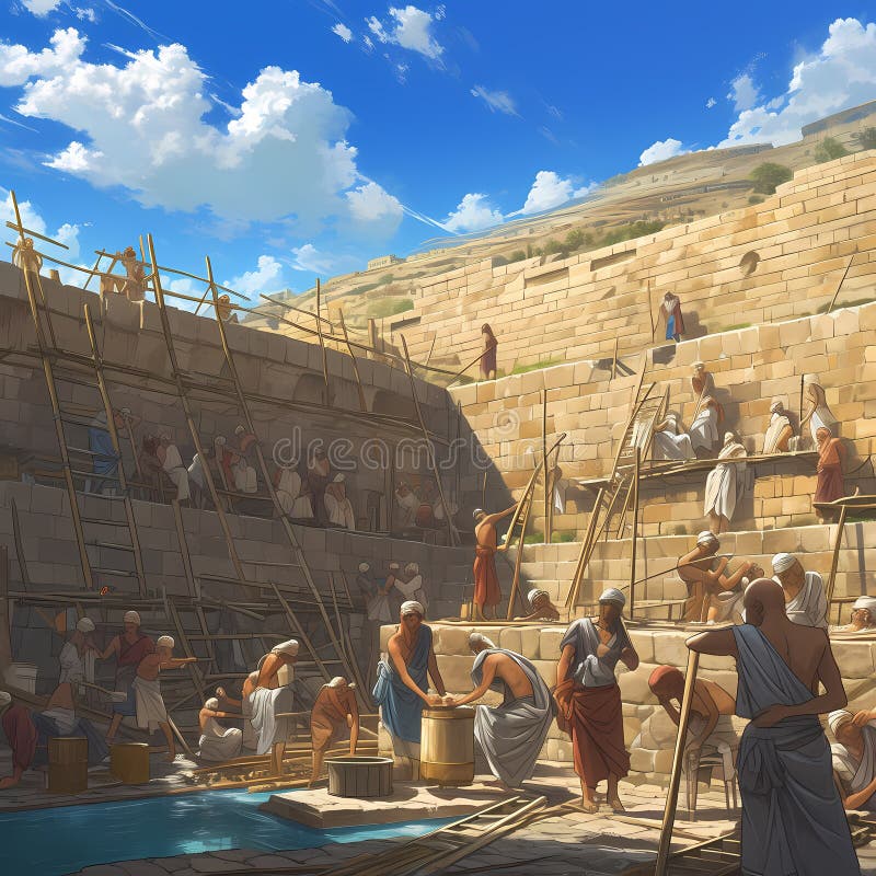 Ancient City Construction - Excavation and Building Progress Stock ...