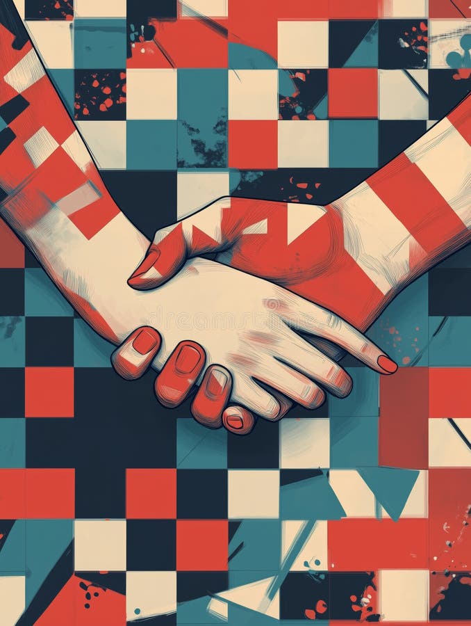 Two Hands, One Light Skin Tone and One Dark, Clasped Together Against a ...