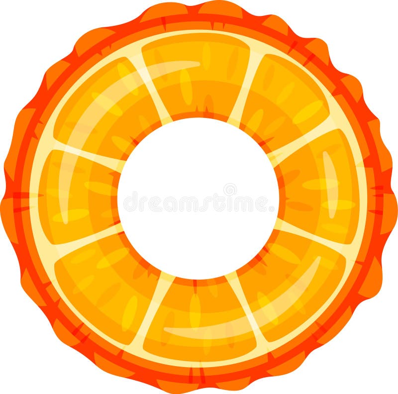 Vivid Illustration of an Orange Shaped Inflatable Pool Float Ring. the ...