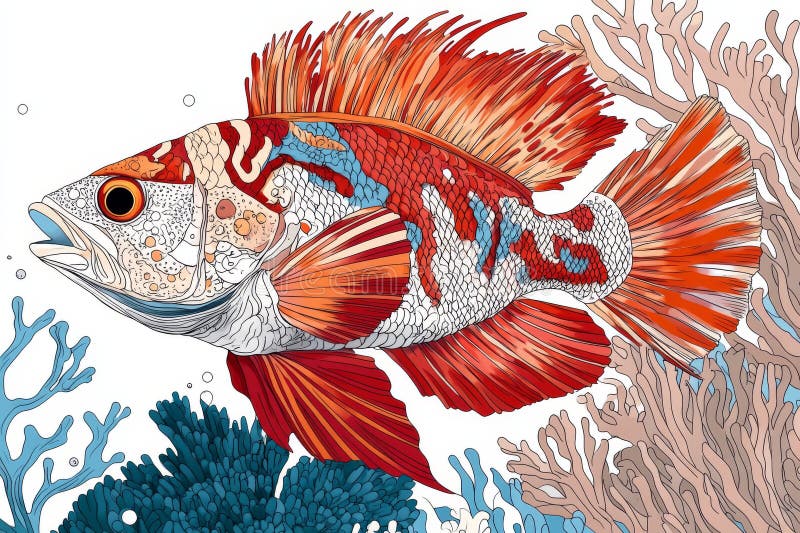 A Vivid Illustration Showcasing Rainbow Fish and an Array of Colorful ...