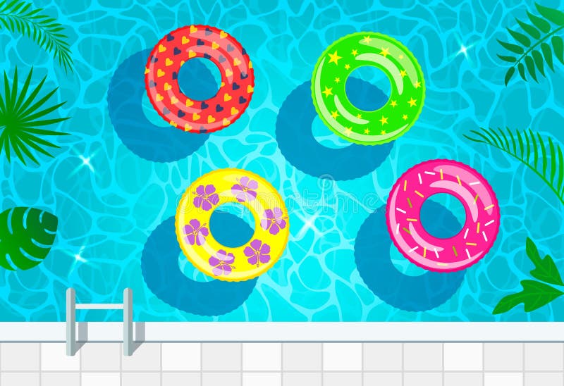 A Vivid Illustration of the Water Texture in the Pool with Inflatable ...
