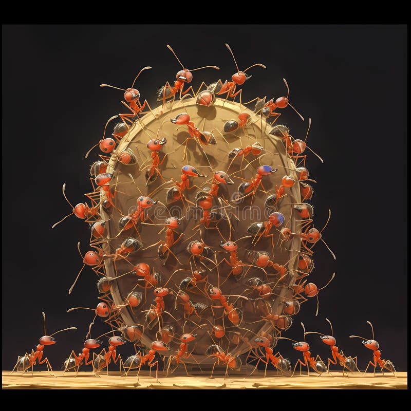 Anthill: Life at a Glance stock illustration. Illustration of colony ...