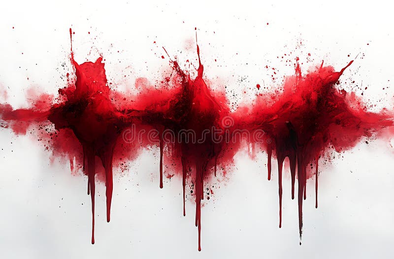 Dramatic Red Paint Splatter Effect on White Background Digital Art ...