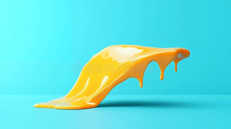 A Vivid Image of Flowing Yellow Liquid Against a Bright Blue Background ...