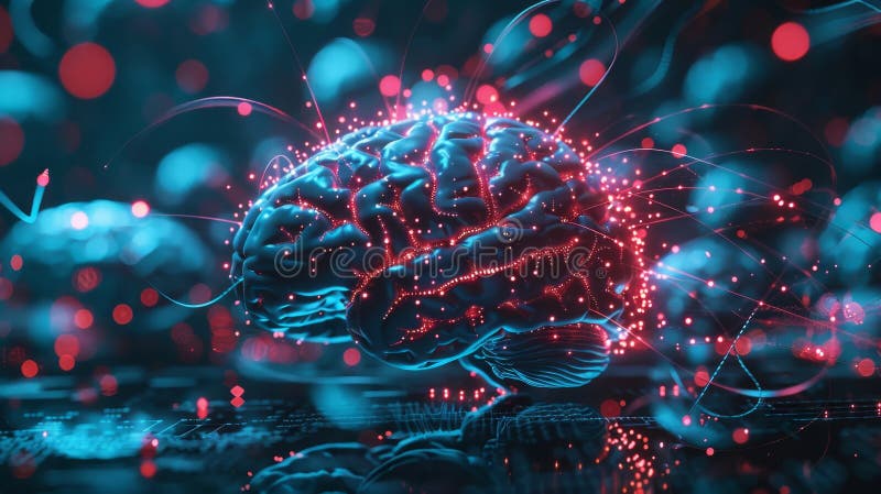 Vivid Image of Human Brain Showing Active Neural Connections in a ... Vivid Image of Human Brain Showing Active Neural Connections in a ...