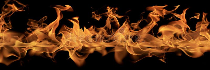 "Vivid and Intense Fire Flames on a Black Background Capturing the Raw ...