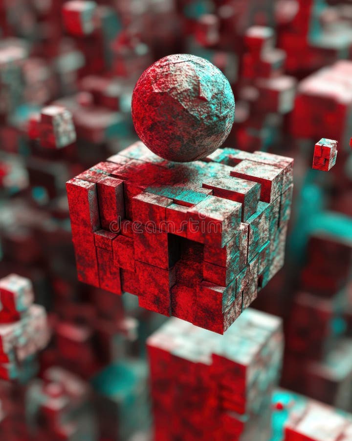 Vivid Interplay of Geometric Forms Creates a Striking Visual Tapestry ...