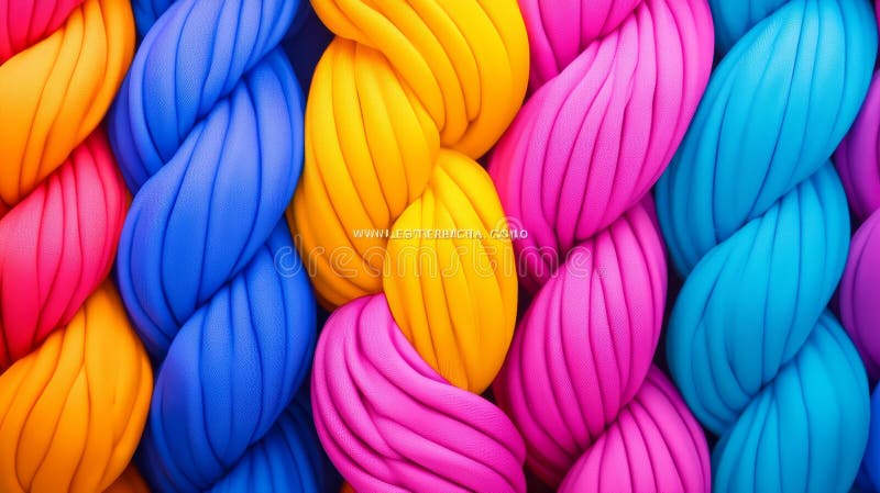 Brightly Colored Twisted Ropes Abstract Design Vivid Interwoven Ropes ...