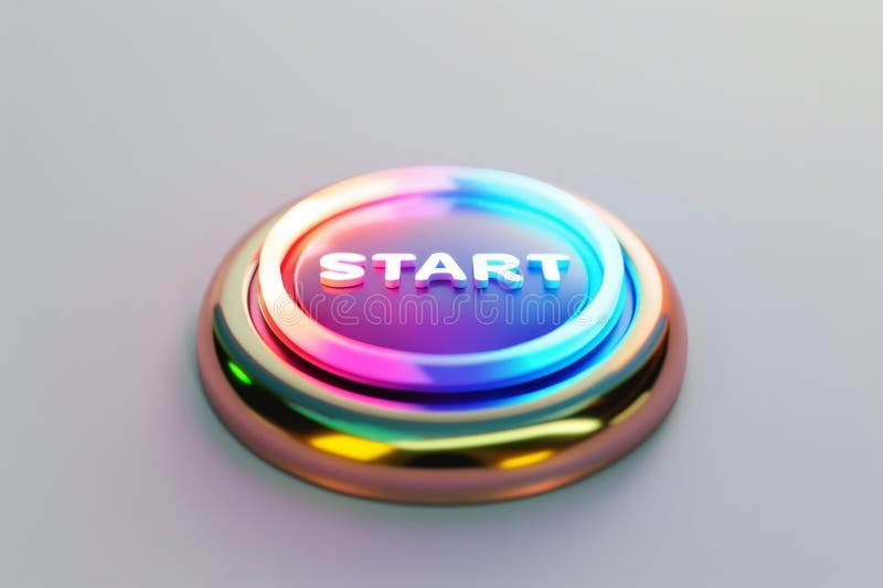Interactive Start Button Experience Stock Illustration - Illustration ...