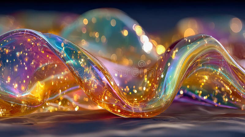 Vivid Iridescent Waves of Liquid-like Material Shimmering in Multiple ...