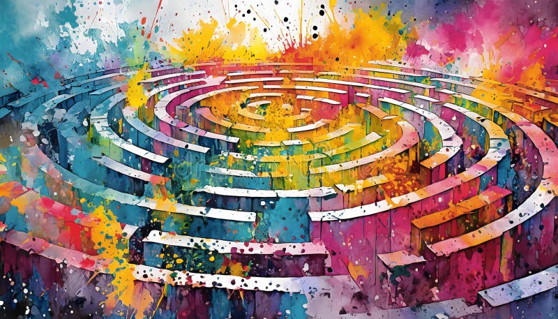 Vivid labyrinth stock illustration. Illustration of riddle - 316702556