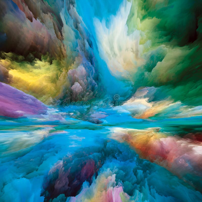 Vivid Land and Sky stock illustration. Illustration of rainbow - 229575495