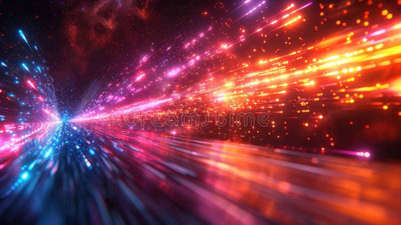 Vivid Light Beams Creating a Dynamic Abstract Scene. Stock Illustration ...