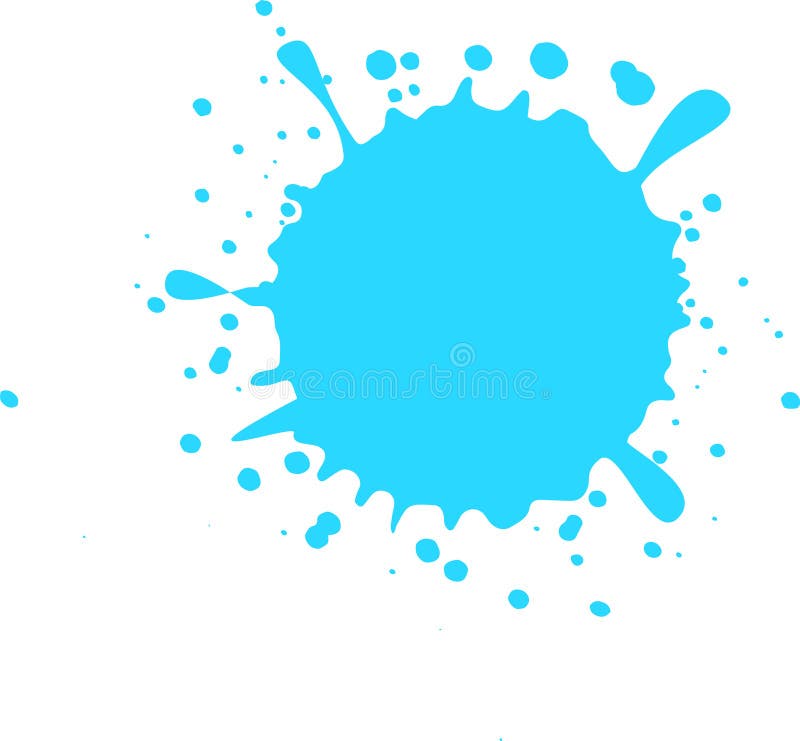 Vivid Light Blue Paint Splashes and Swirls on a White Backdrop ...