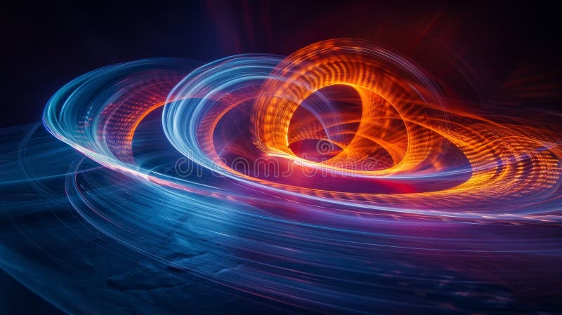 Vivid Light Painting Swirls Surreal Scene in High Resolution with Sharp ...