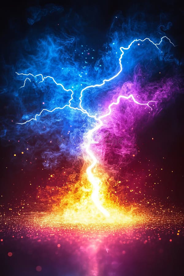 Vivid Lightning Bolt Patterns in Cheerful Colors Symbolizing Energy ...