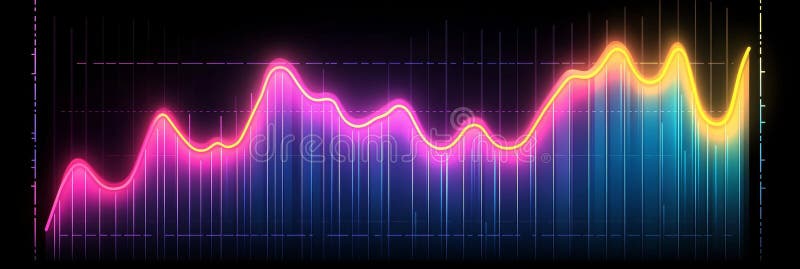 Vivid Line Graphs on Dark Background, Dynamic Chart with Neon Glow for ...
