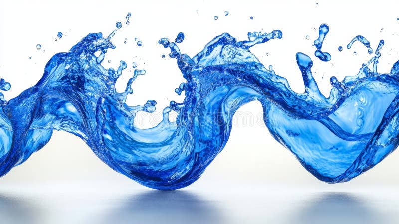 A Vivid and Lively Blue Water Splash, Full of Energy and Fluid Textures ...