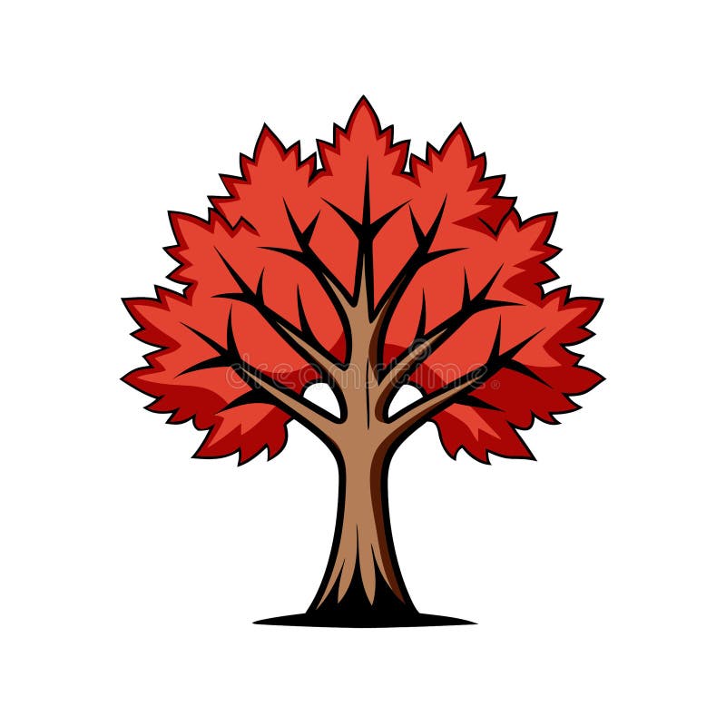 Vivid Maple Tree Illustration Stock Illustration - Illustration of ...