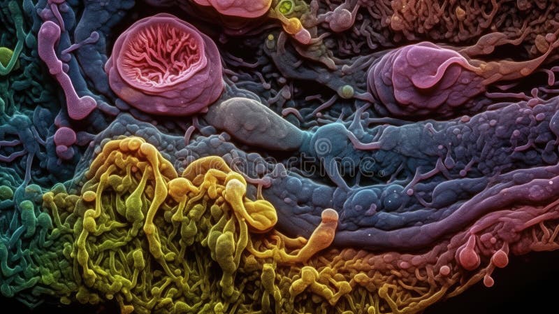 Vivid Microscopic View of Digestive System Cells for Medical ...