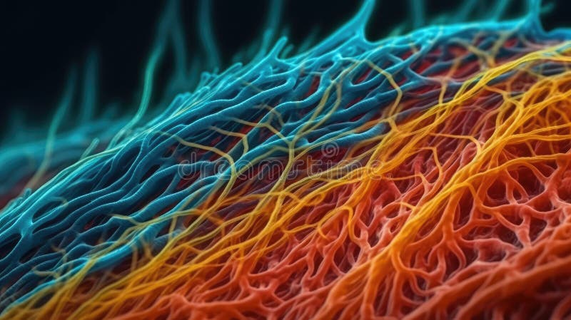 Vivid Microscopic View of Muscle Cells for Medical Presentations. Stock ...