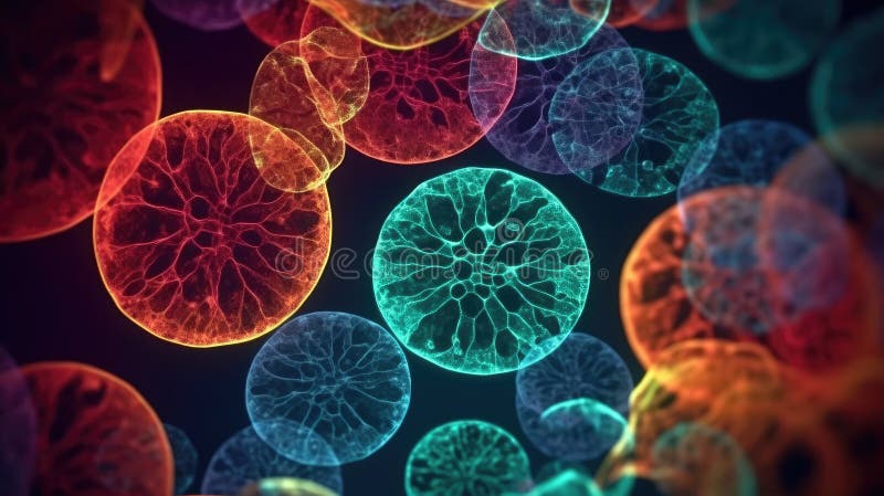 Vivid Microscopic View of Stem Cells for Medical Research. Stock ...